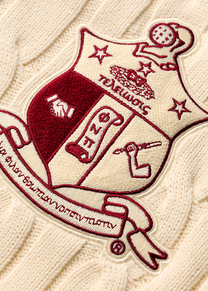 Kappa Alpha Psi V-neck Cable-Knit Sweater (Cream) – Nupemall