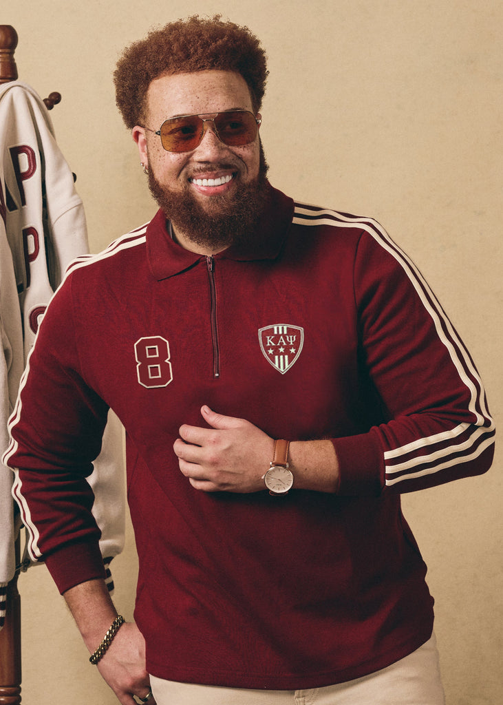 Kappa Alpha Psi Striped Zip Klub Polo (Cream) - FINAL SALE – Nupemall