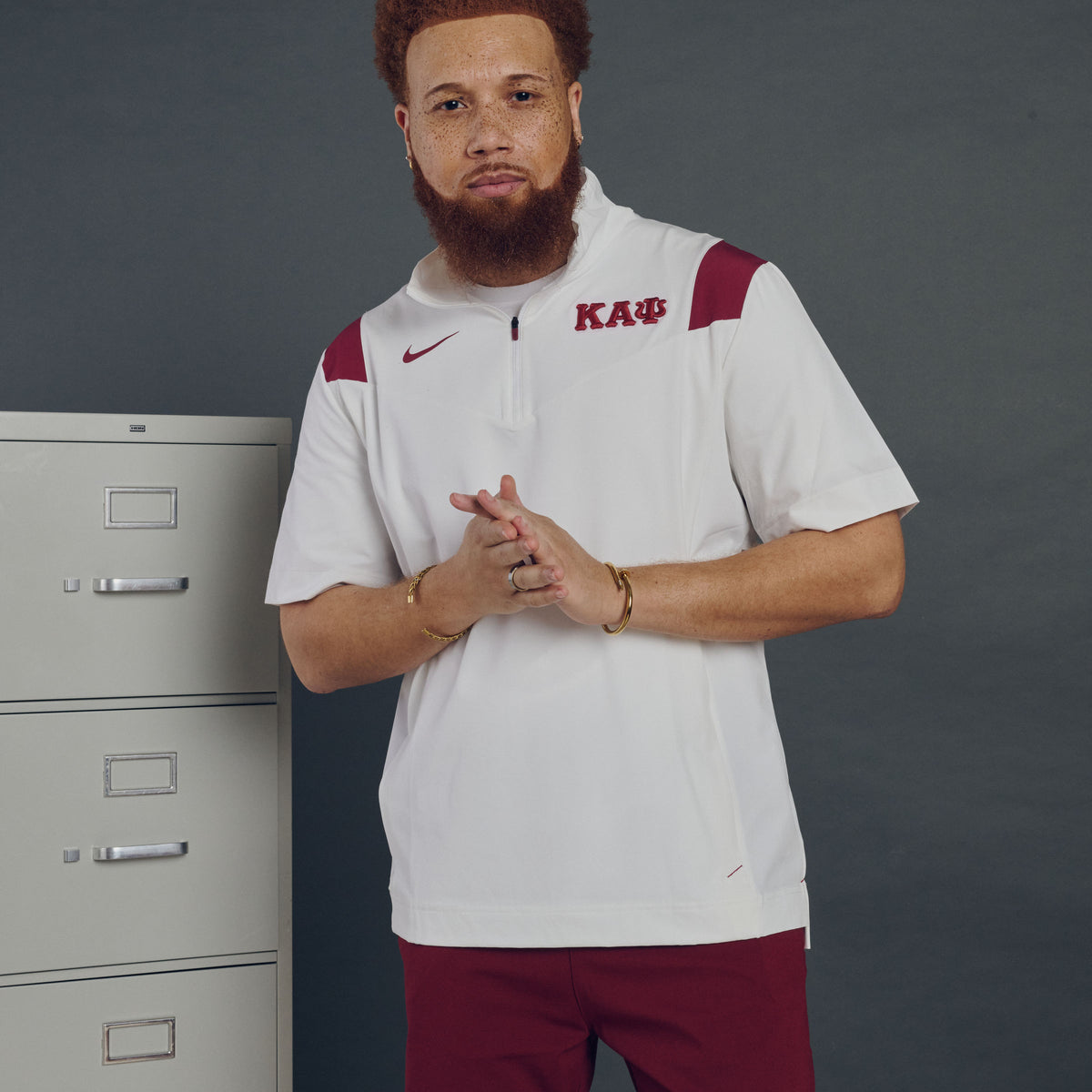 Kappa Alpha Psi NIKE Lightweight Short Sleeve Coaches Jacket (White ...
