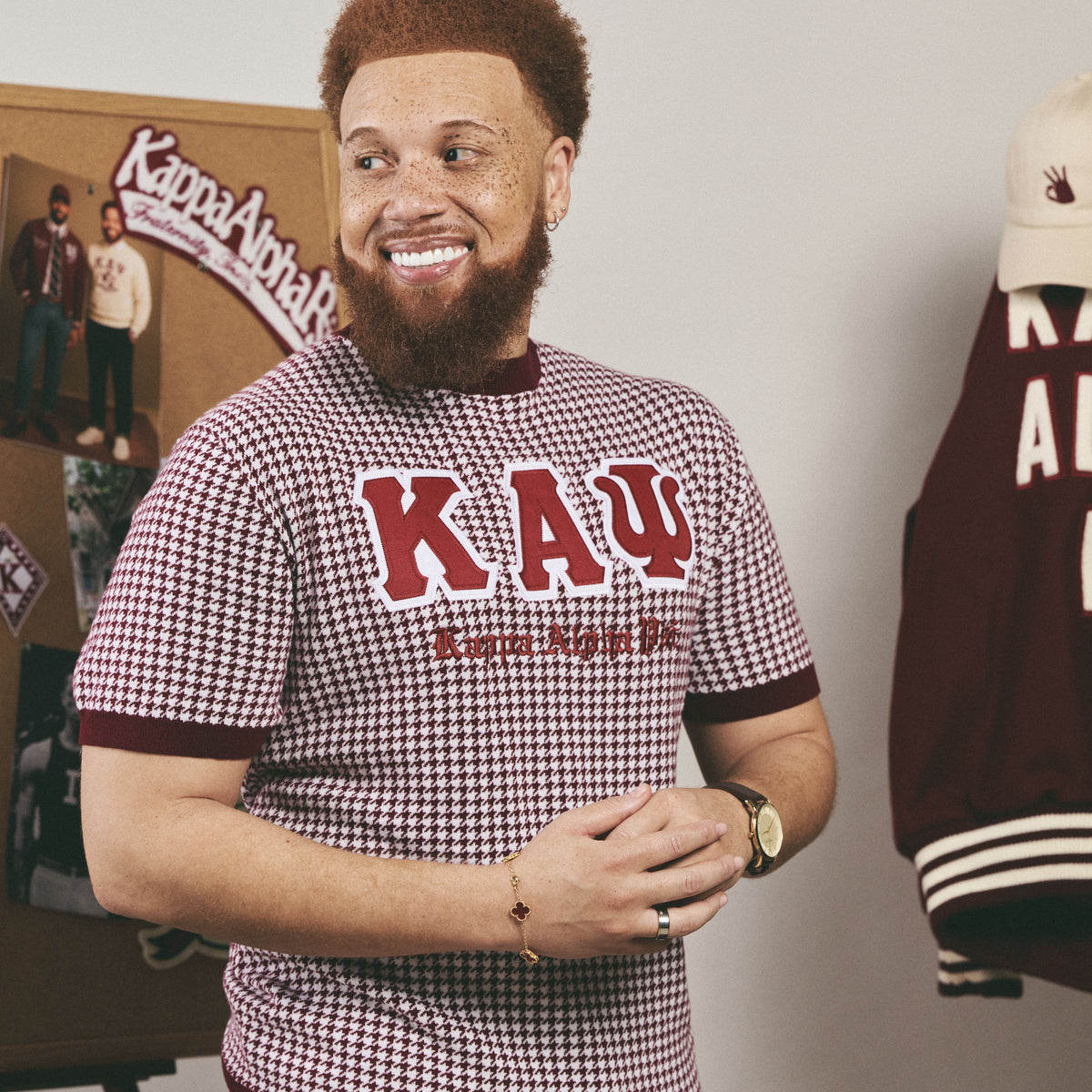 Kappa Alpha Psi 3-Letter Houndstooth Crew Neck Sweater – Nupemall