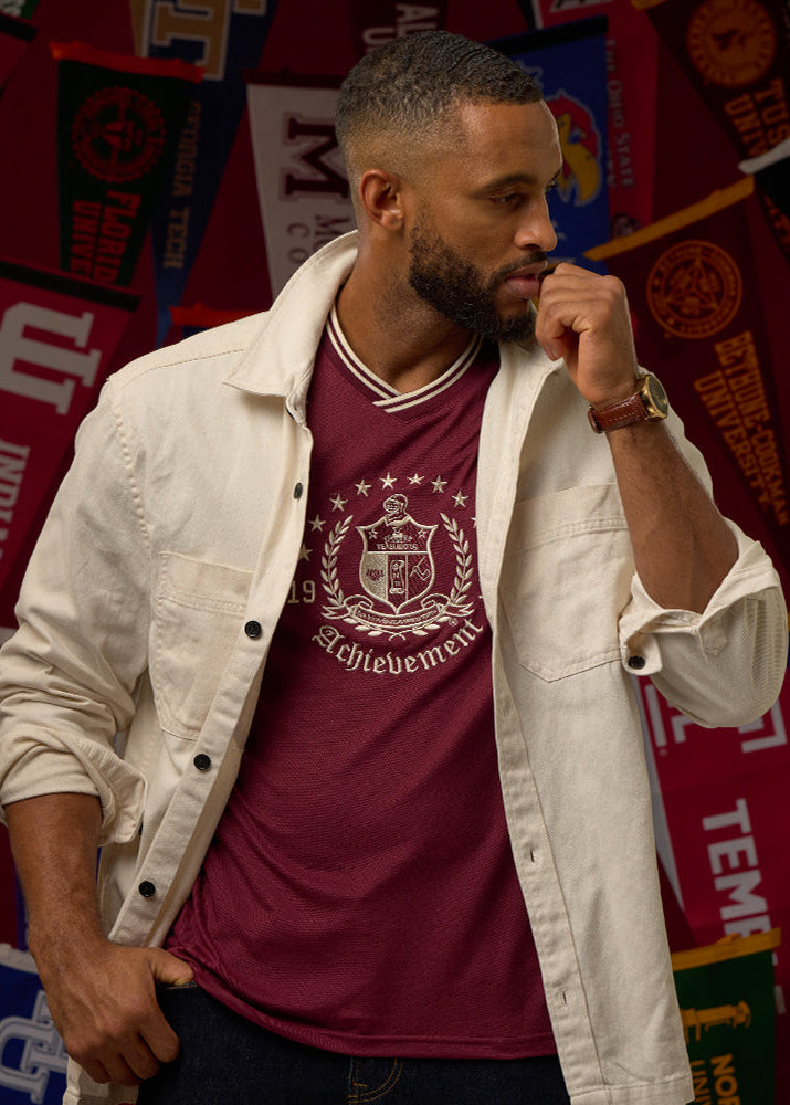 Kappa Alpha Psi Coat of Arms V-neck Tee (Krimson) – Nupemall